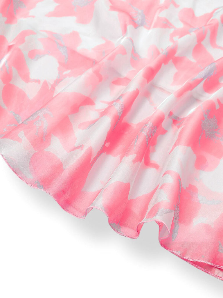 1930s Bow Organza Floral Spaghetti Straps Dress | Retro Stage