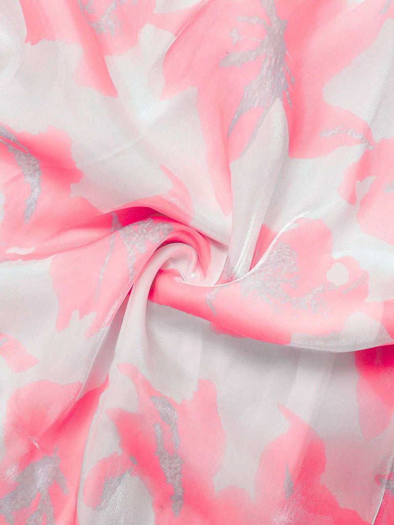 1930s Bow Organza Floral Spaghetti Straps Dress | Retro Stage