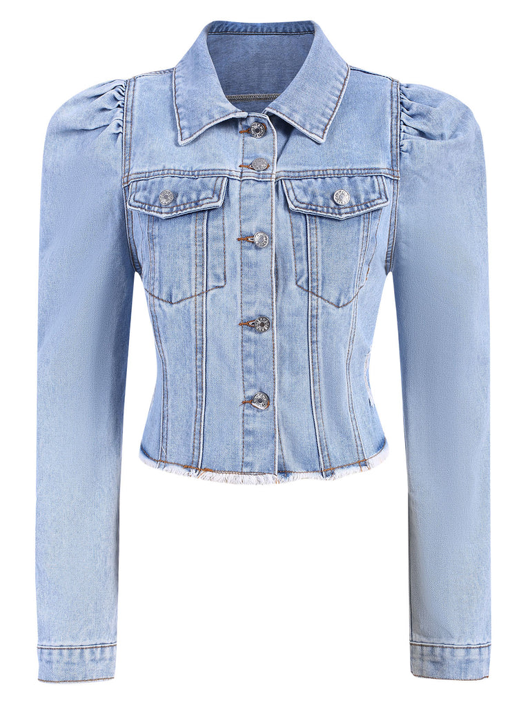 1950s Denim Leg-Of-Mutton Button Coat | Retro Stage