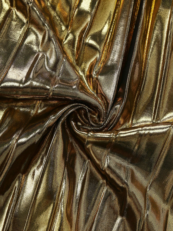 Gold 1960s Metallic Pleated Cutout Party Strap Dress | Retro Stage