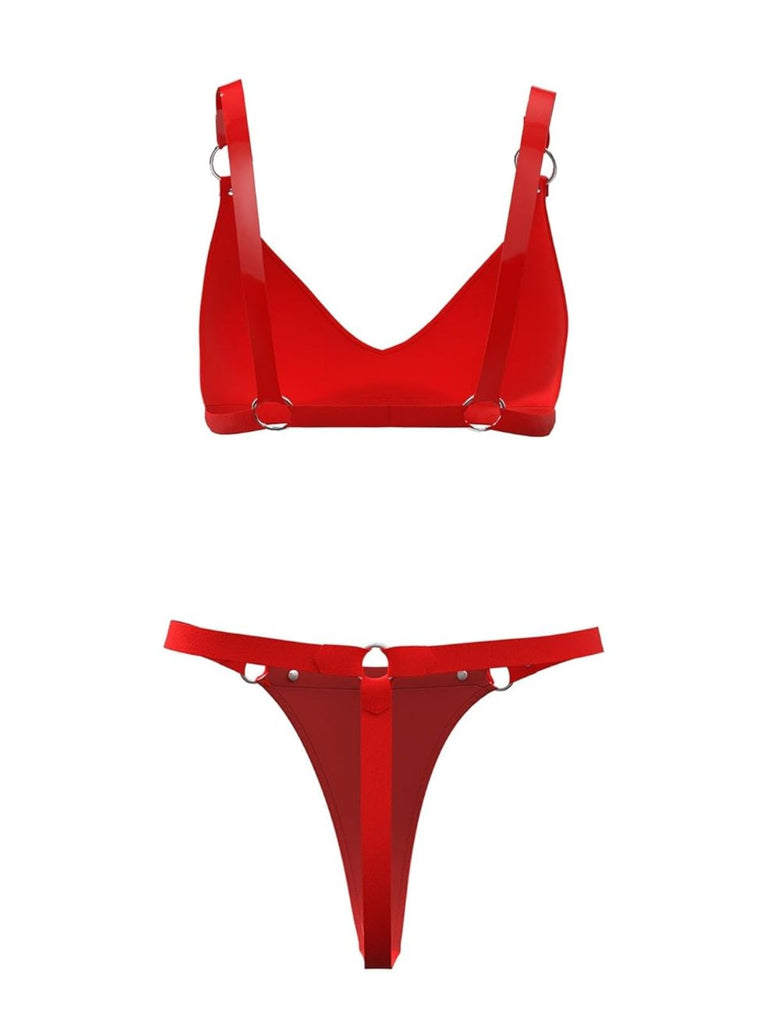 1970s Patent Leather Punk Style Bra & Thong | Retro Stage