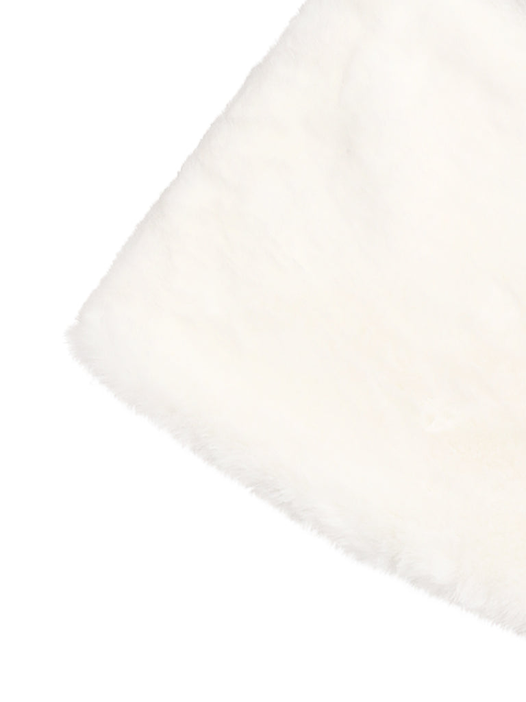 2PCS Christmas 1950s Strapless Bow Fur Dress & Shawl | Retro Stage