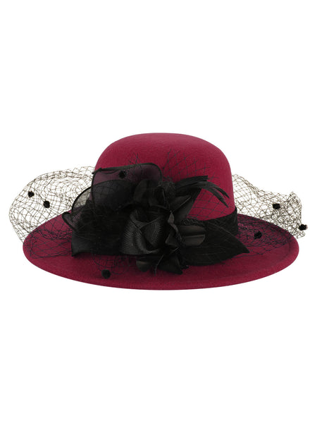 Retro Flower Net Round Top Hat | Retro Stage